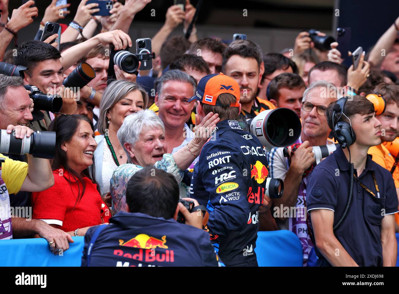 Barcelona, Spain. 23rd June, 2024. Race winner Max Verstappen (NLD) Red ...
