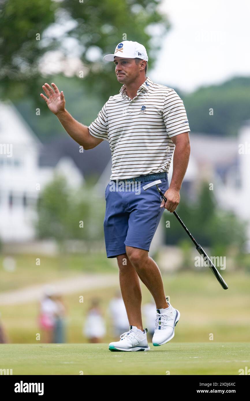 Bryson DeChambeau plays the 13th green on Day 2 of the LIV Golf ...