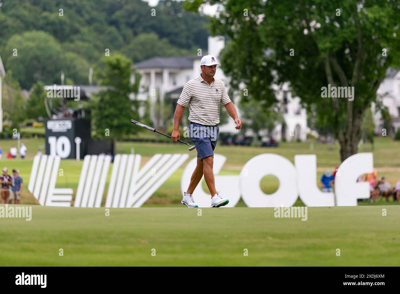 Bryson DeChambeau plays the 13th green on Day 2 of the LIV Golf ...