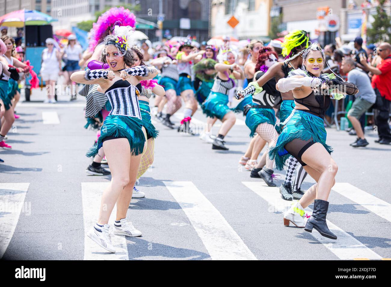 Participants of the 42nd Annual Mermaid Parade at Coney Island perform ...
