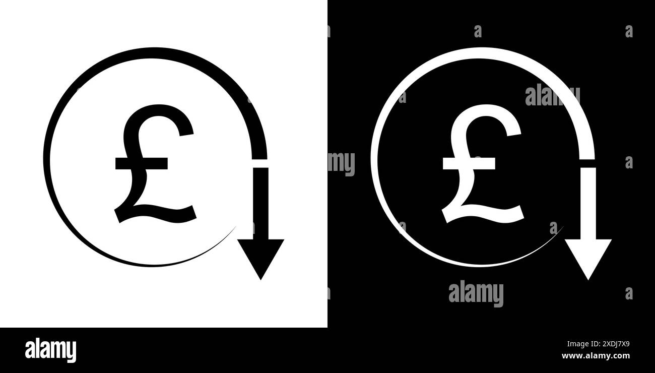 Pound Decrease icon. Decrease Pound symbol Stock Vector Image & Art - Alamy