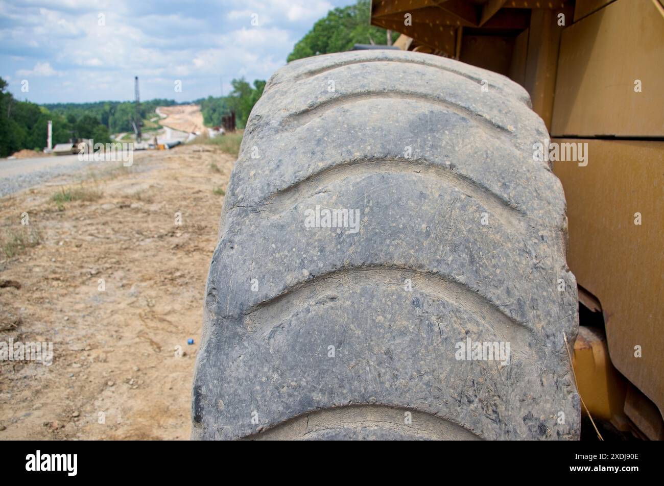 Close up of tire on a front loader Stock Photo - Alamy