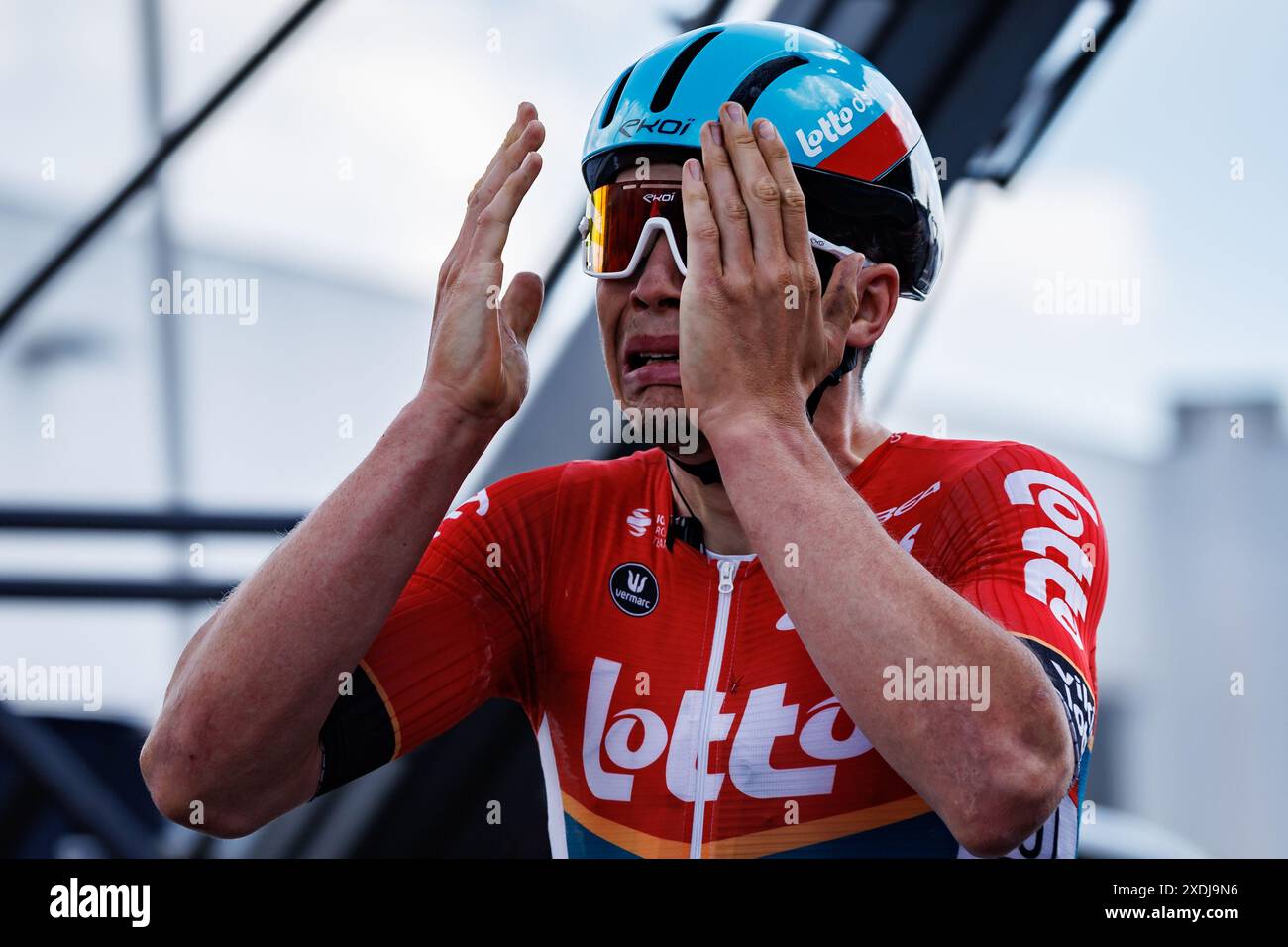 Zottegem, Belgium. 23rd June, 2024. Belgian Arnaud De Lie of Lotto ...