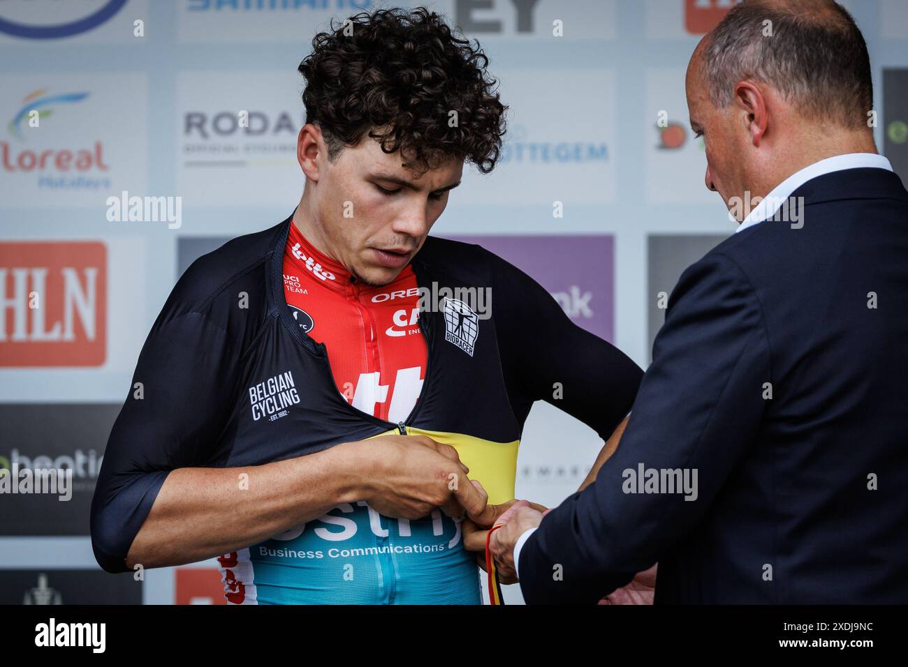 Zottegem, Belgium. 23rd June, 2024. Belgian Arnaud De Lie of Lotto ...