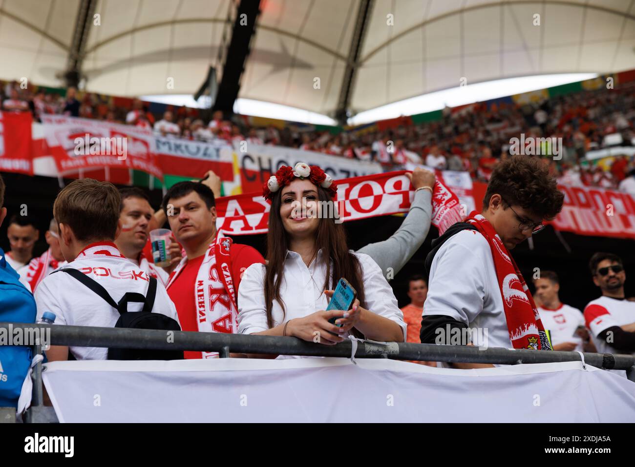 Polish fans during UEFA Euro 2024 game between national teams of Poland ...