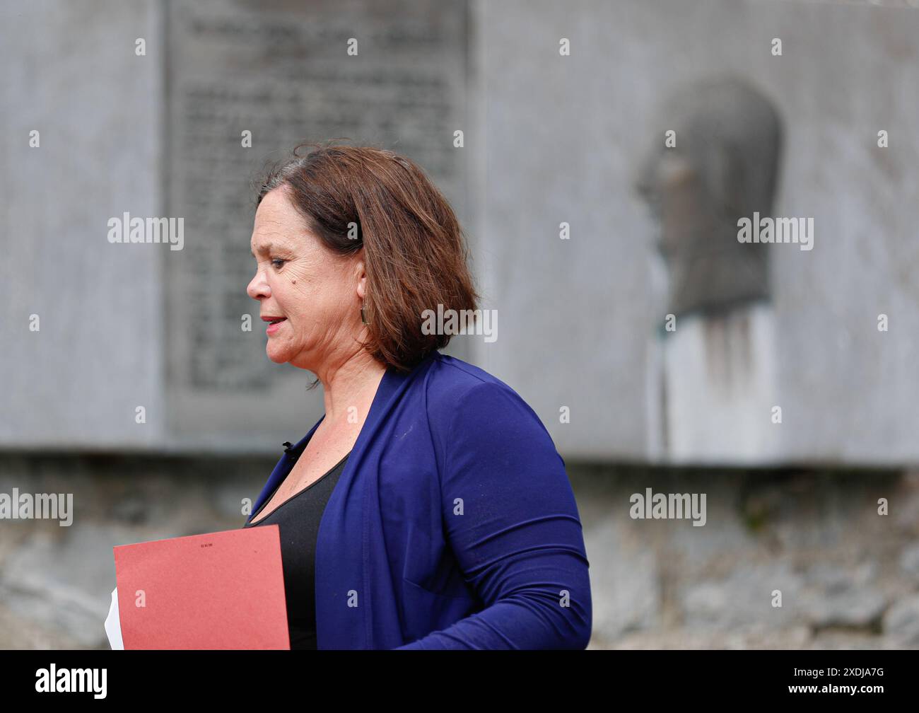 Sinn Fein President Mary Lou McDonald after speaking at Bodenstown ...