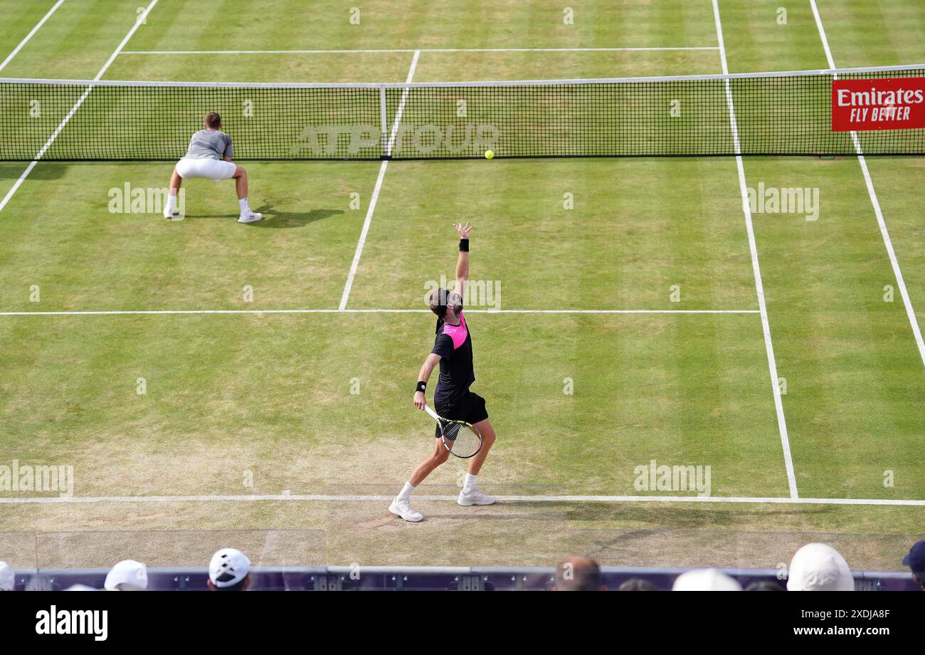 Michael Venus (right) and Neal Skupski (left) in action against Karen ...