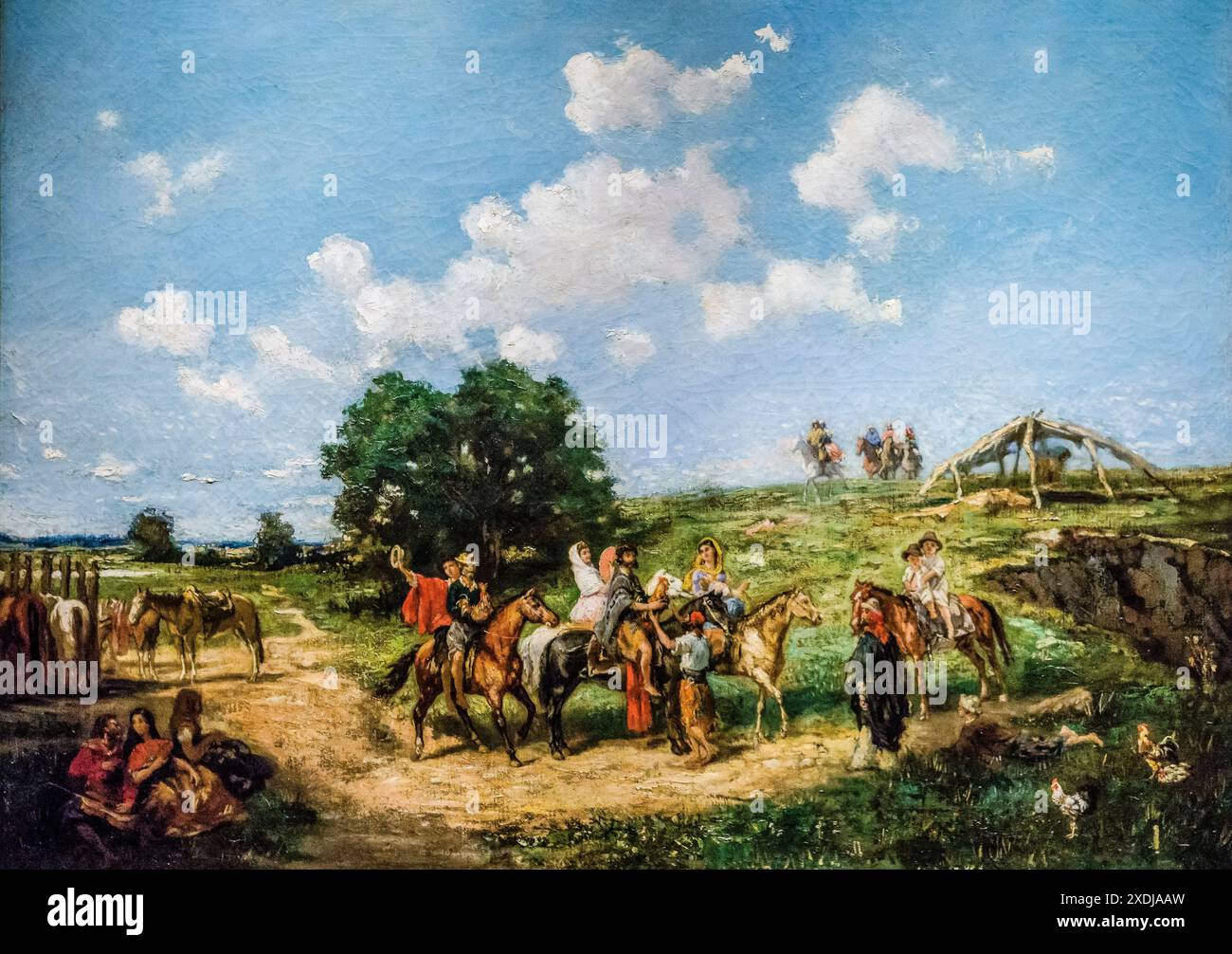 Jean León Pallière, on the way to the waterhole, oil on canvas ...