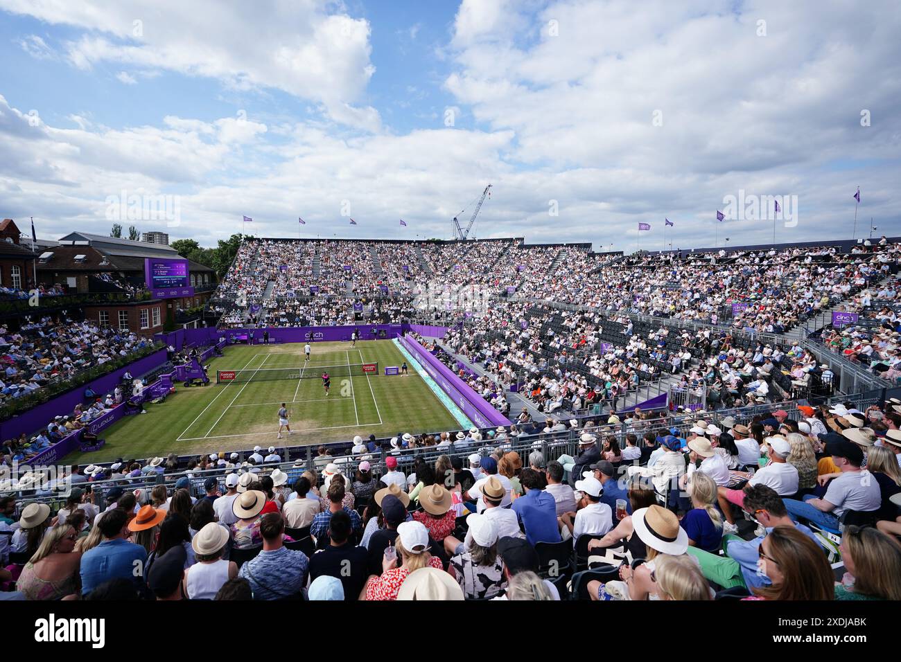 A general view of play on day nine of the cinch Championships at The Queen's Club, London ...