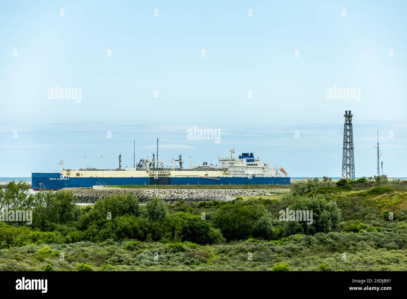 Ferry crossing across the English Channel from the French coast at ...