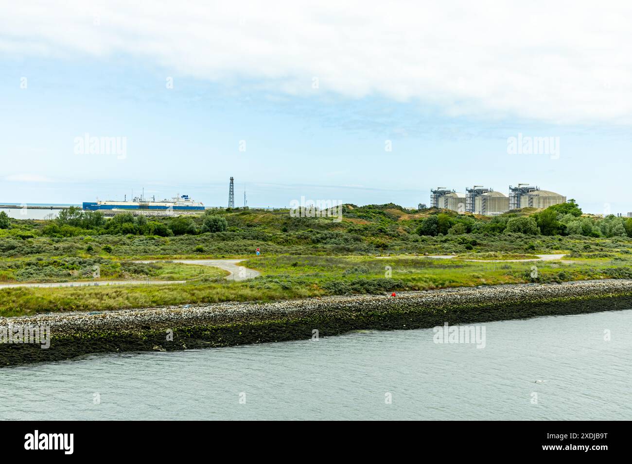 Ferry crossing across the English Channel from the French coast at ...