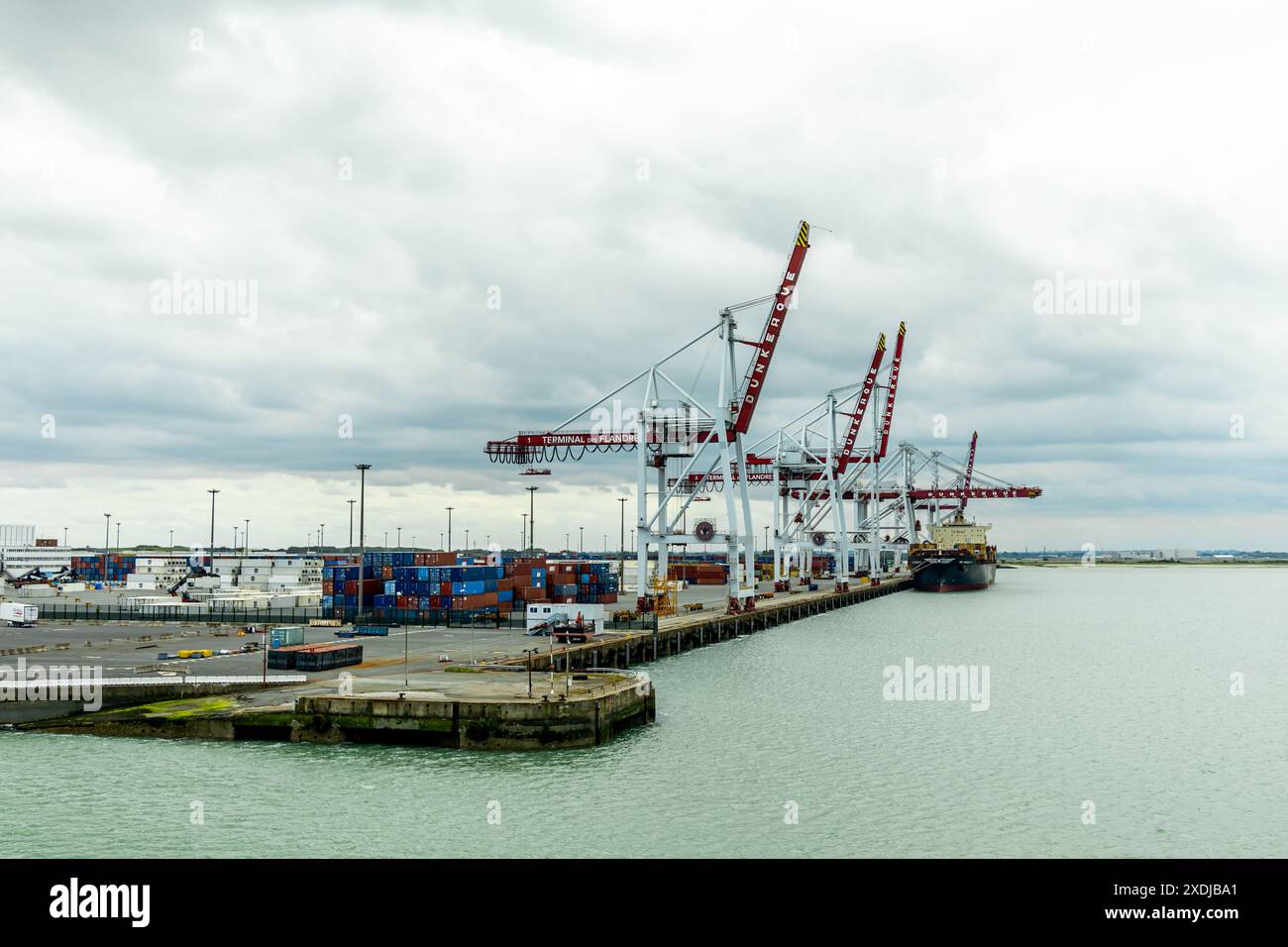 Ferry crossing across the English Channel from the French coast at ...