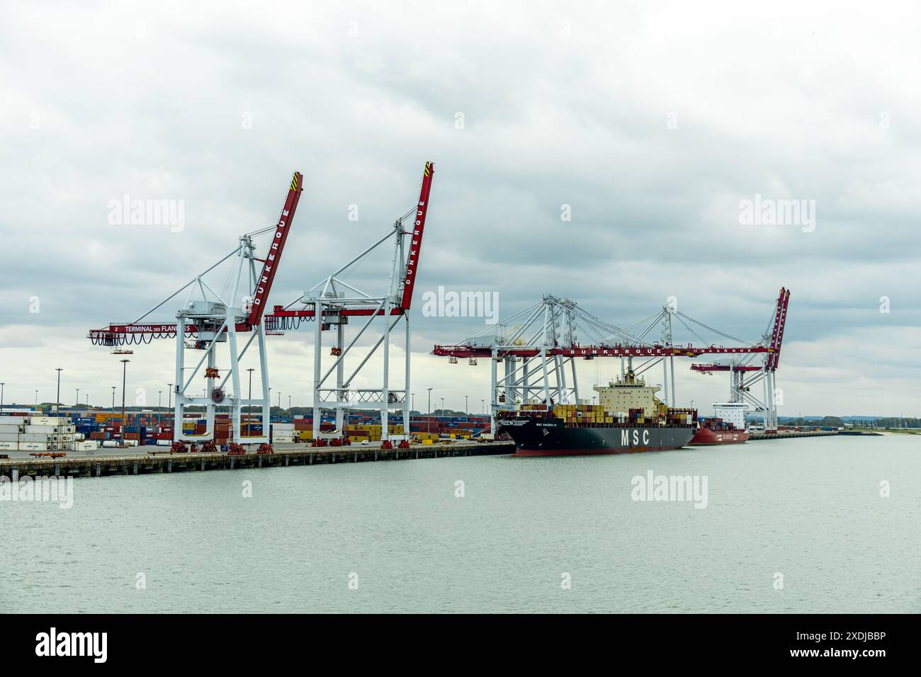 Ferry crossing across the English Channel from the French coast at ...