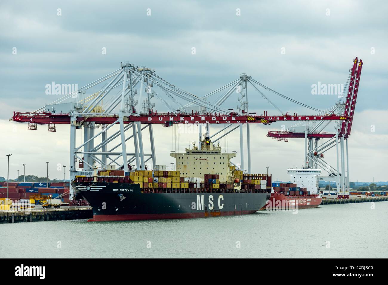 Ferry crossing across the English Channel from the French coast at ...