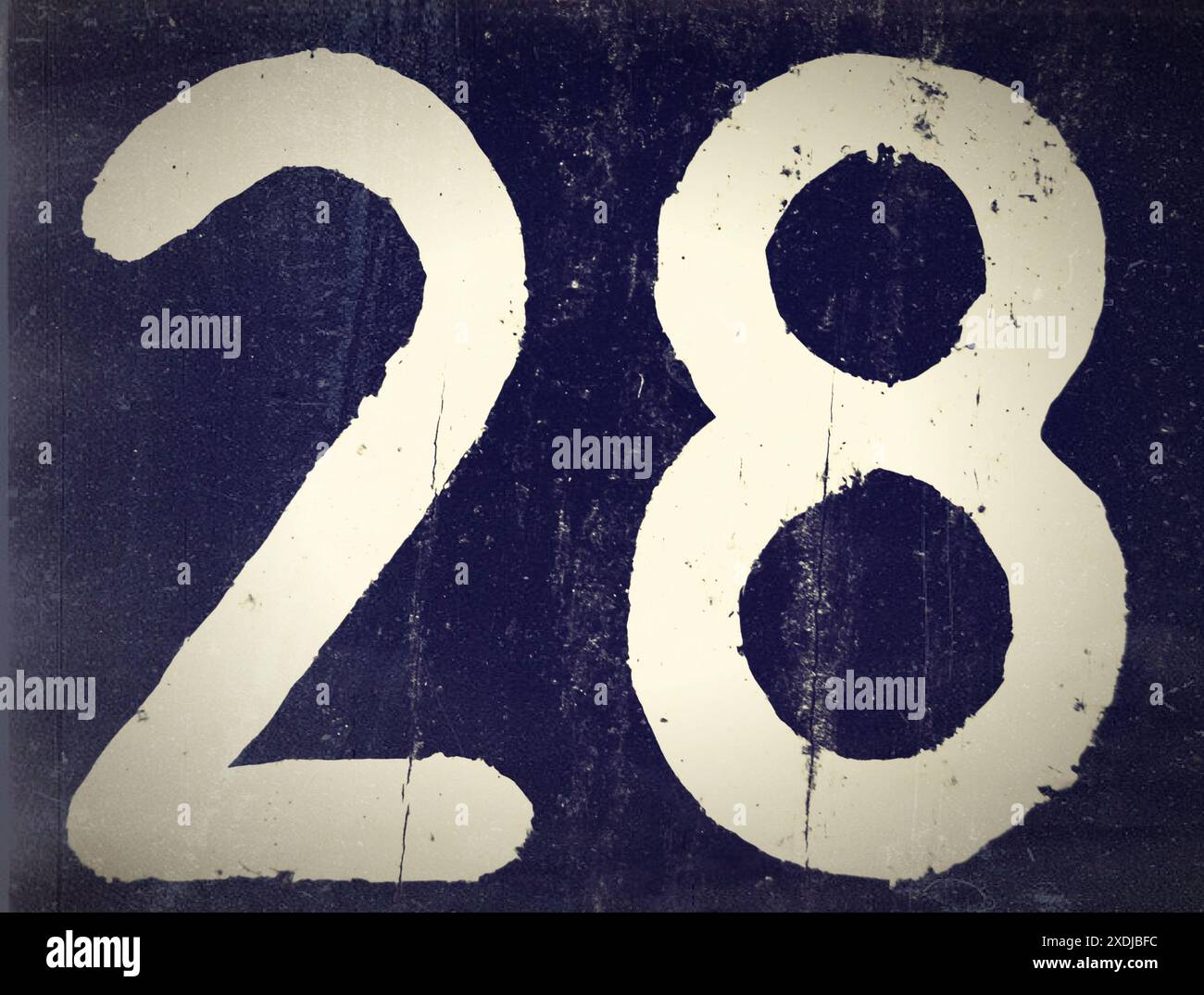 Number twenty eight, White number on a dark background. Black and white ...