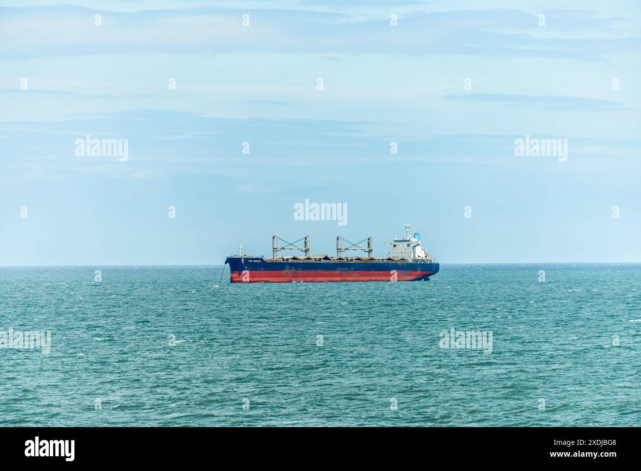 Ferry crossing across the English Channel from the French coast at ...