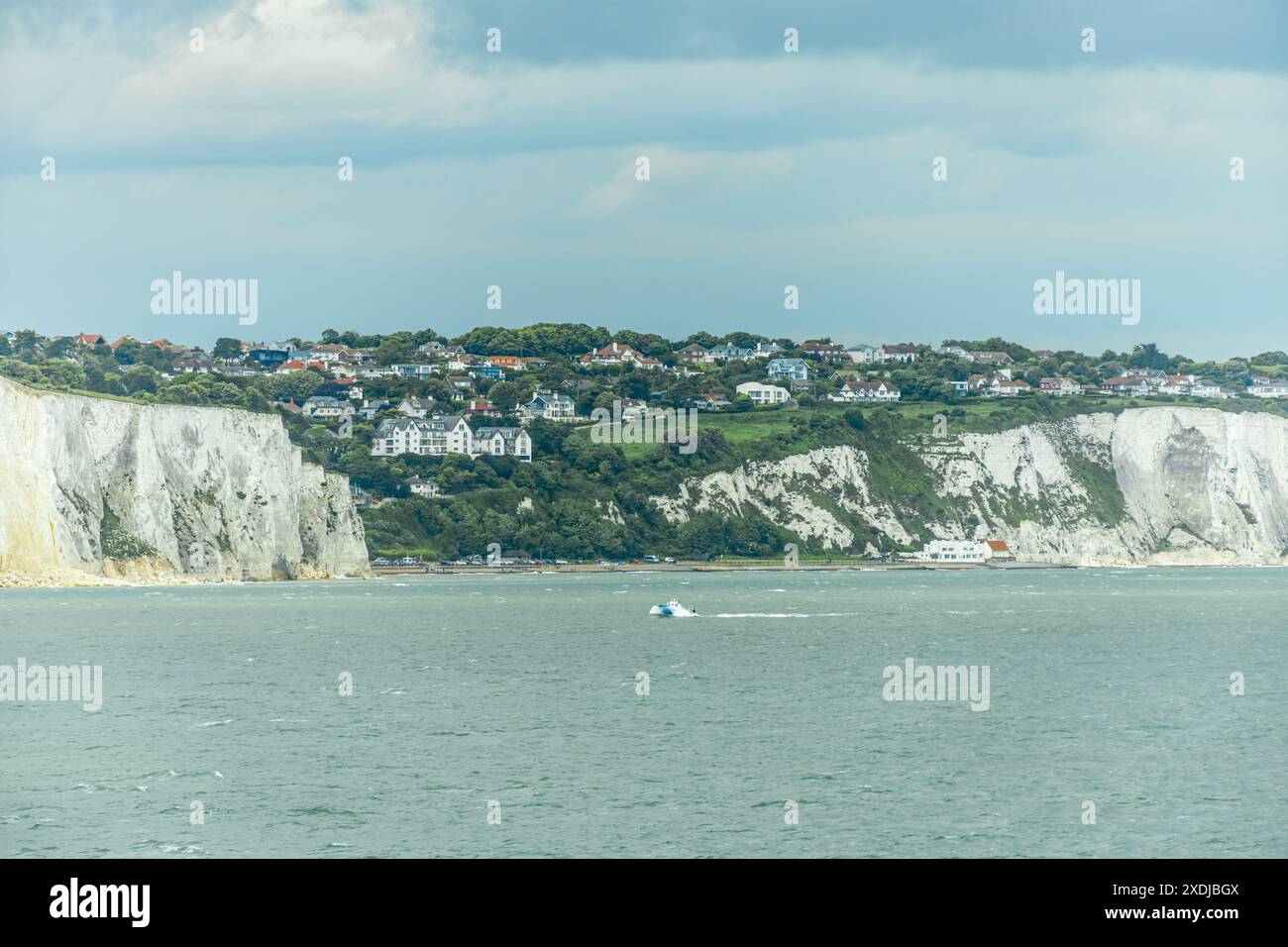 Ferry crossing across the English Channel from the French coast at ...