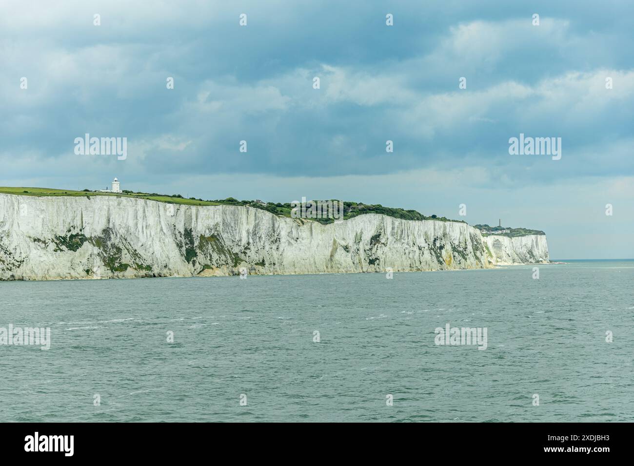 Ferry crossing across the English Channel from the French coast at ...