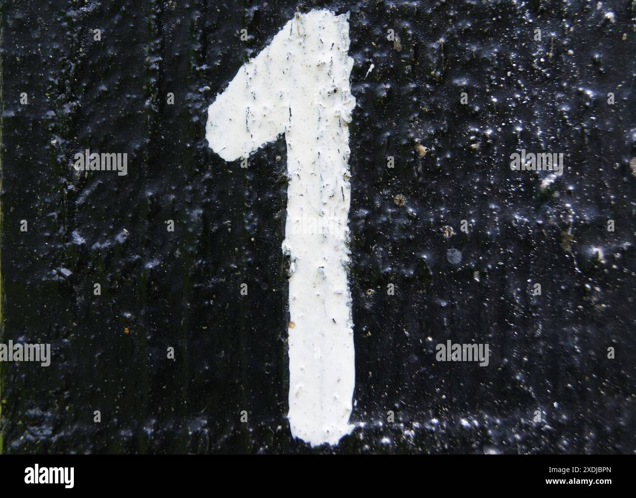 Number 1, white on a black background Stock Photo - Alamy