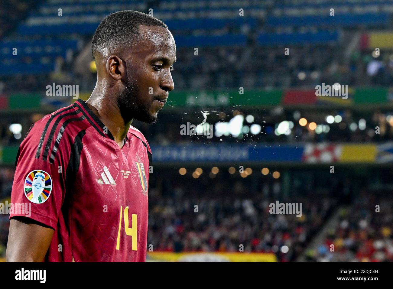 Dodi Lukebakio (14) of Belgium looking dejected and disappointed after ...