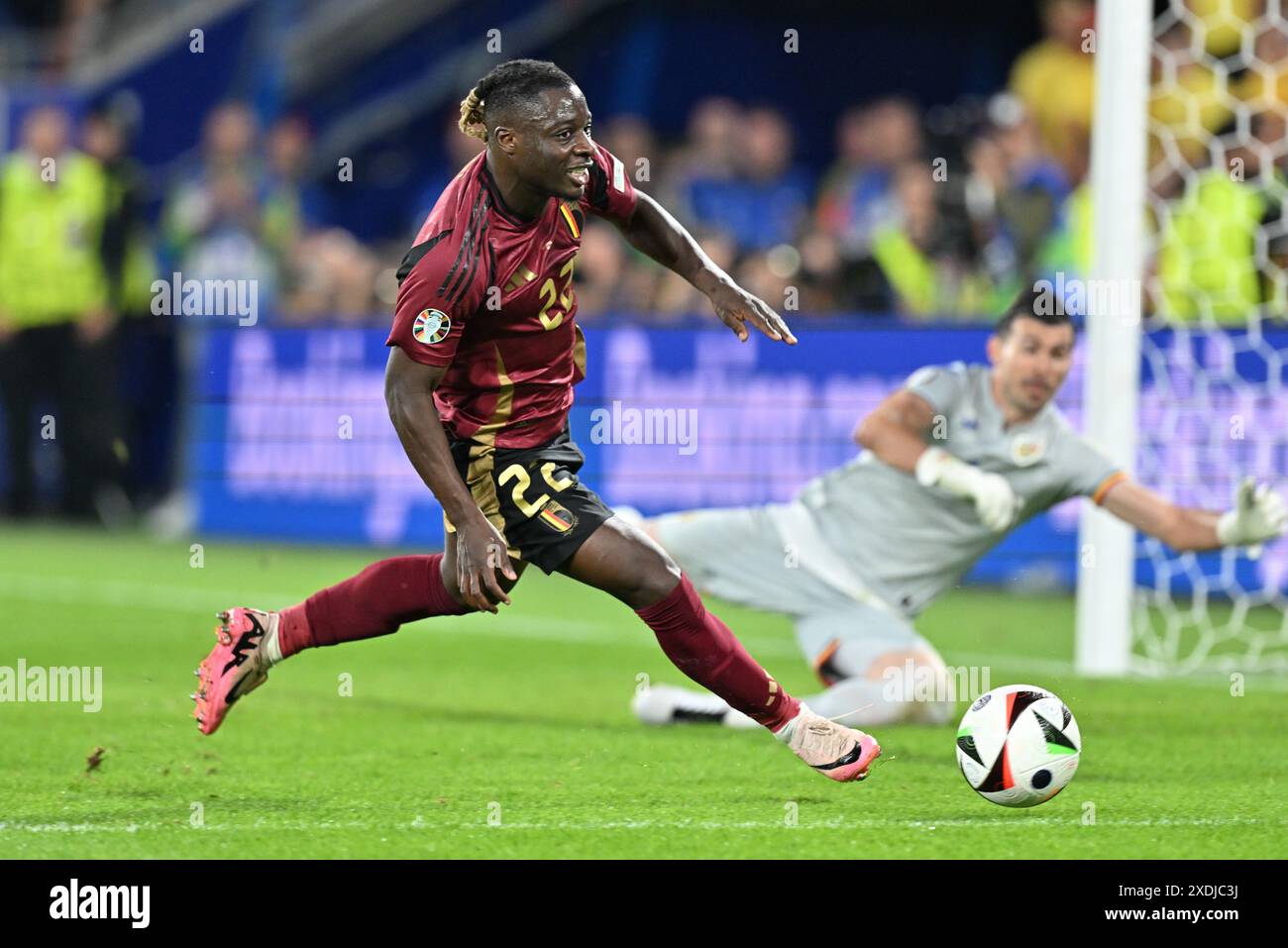 Jeremy Doku (22) of Belgium pictured during a soccer game between the ...