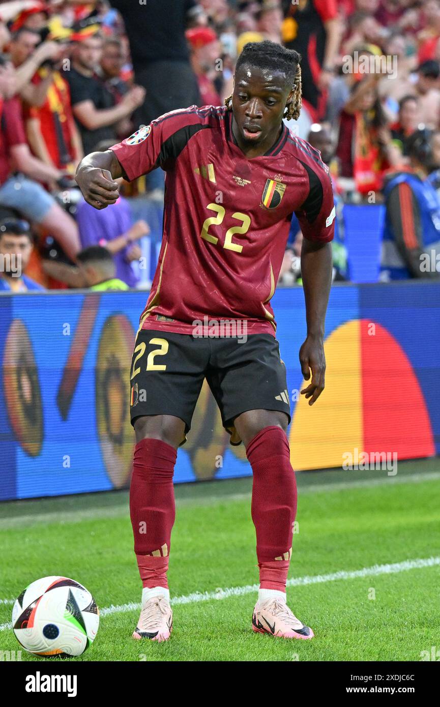 Jeremy Doku (22) of Belgium pictured during a soccer game between the ...