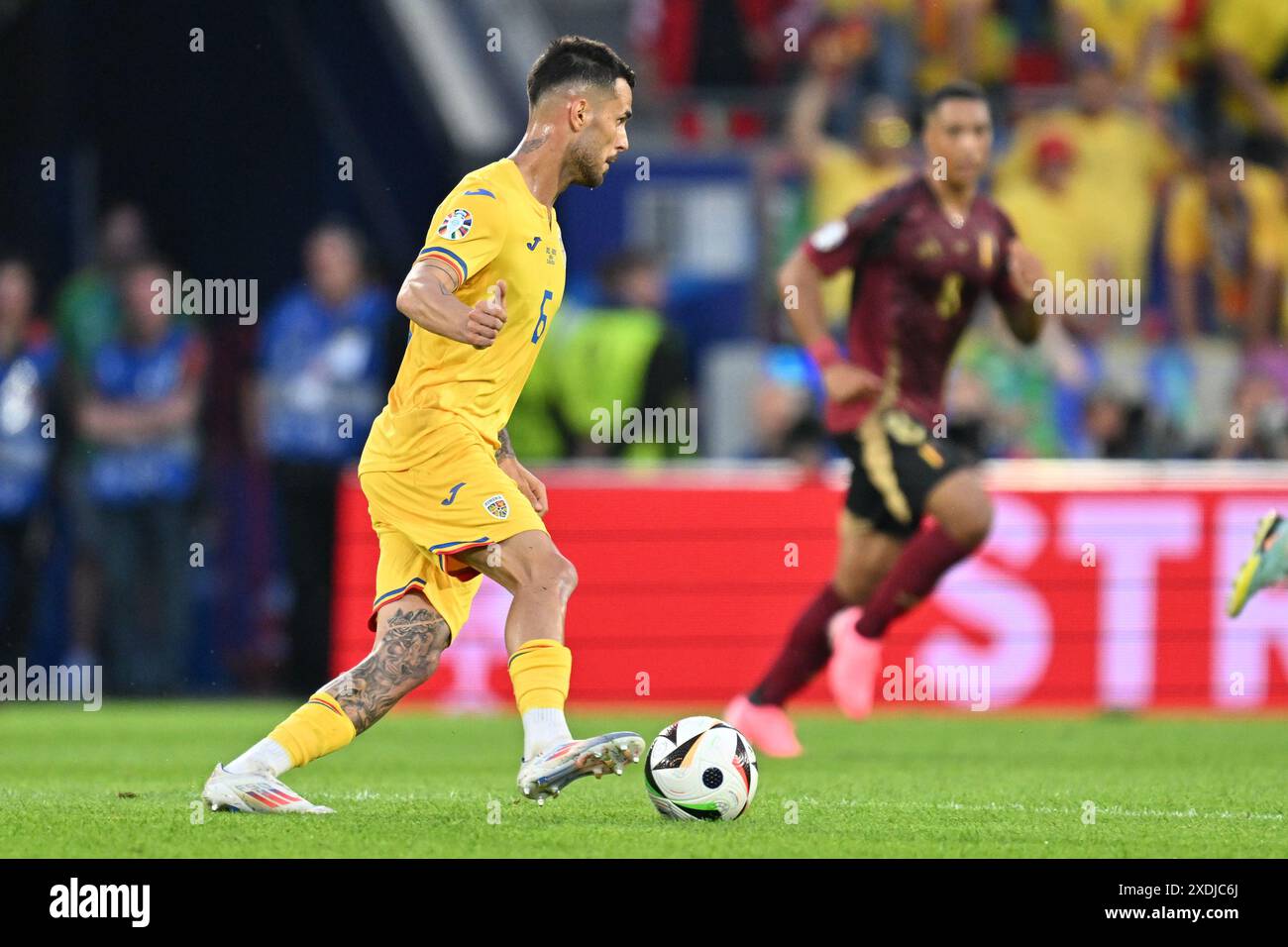 Marius Marin (6) of Romania pictured during a soccer game between the ...