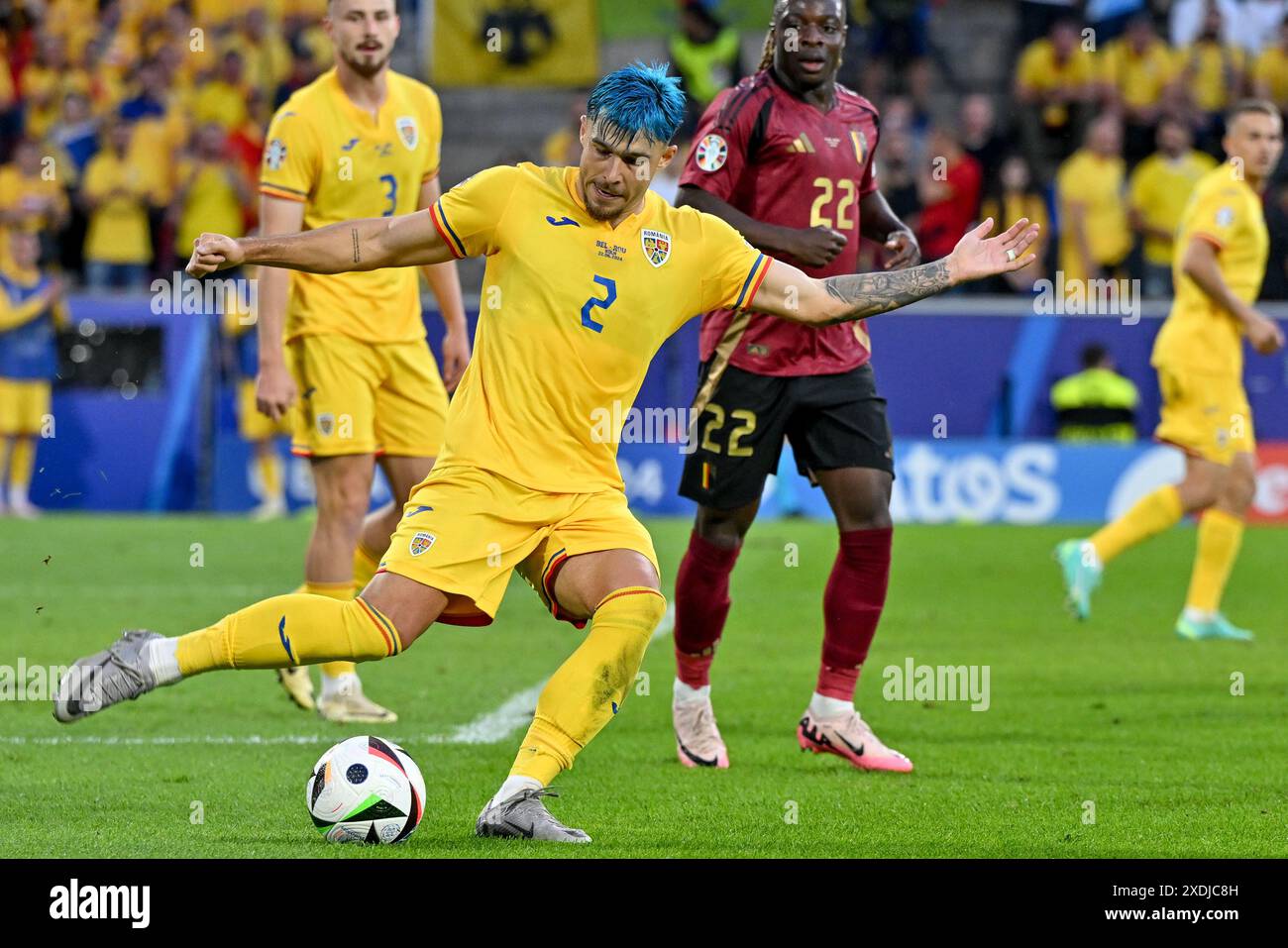 Andrei Ratiu (2) of Romania pictured during a soccer game between the ...