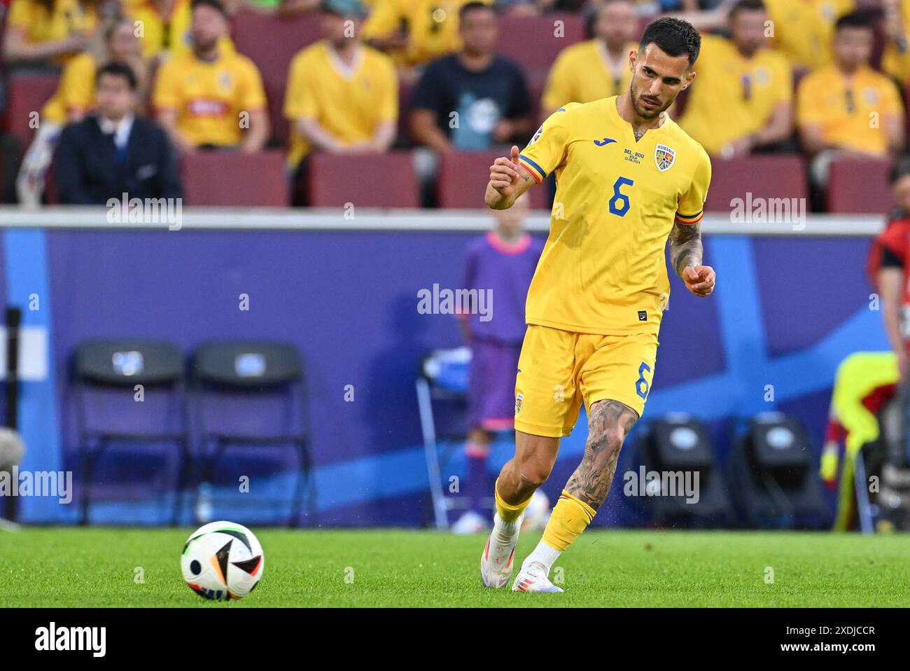 Marius Marin (6) of Romania pictured during a soccer game between the ...