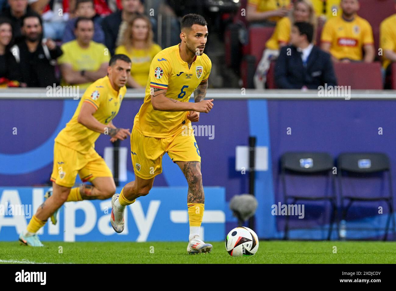 Marius Marin (6) of Romania pictured during a soccer game between the ...