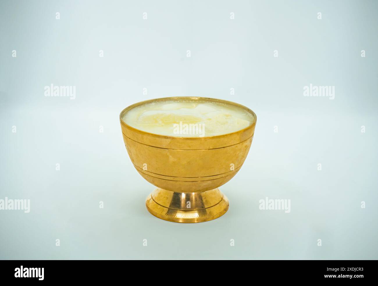 A Copper Bowl filled with Probiotic Yoghurt for Nepali Festival Asaar ...