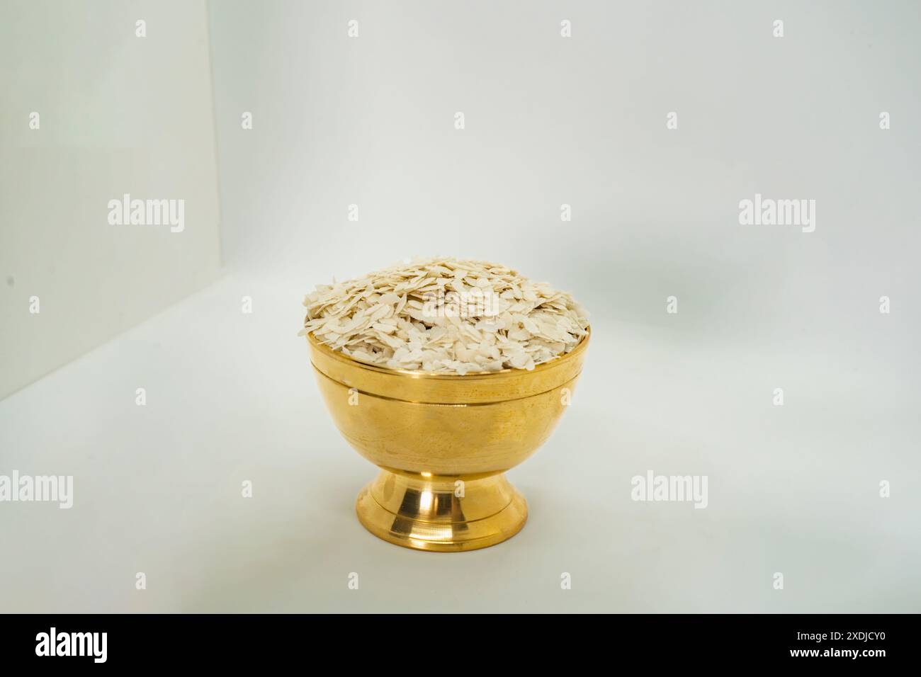A Copper Bowl Filled with beaten Rice Flakes aka Chiura Chiuda for ...