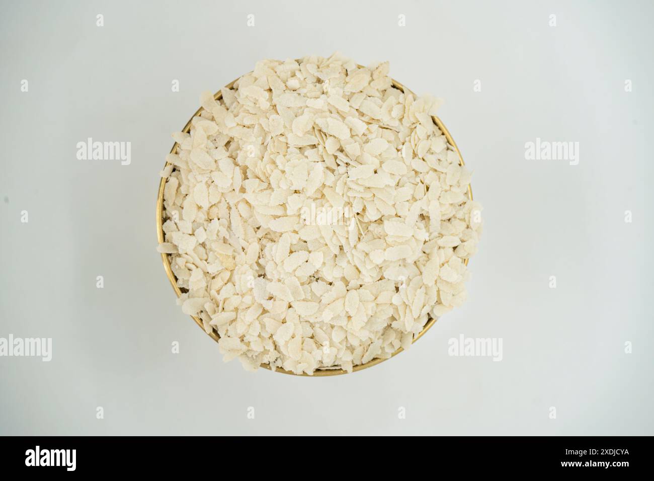 A Copper Bowl Filled with beaten Rice Flakes aka Chiura Chiuda for ...