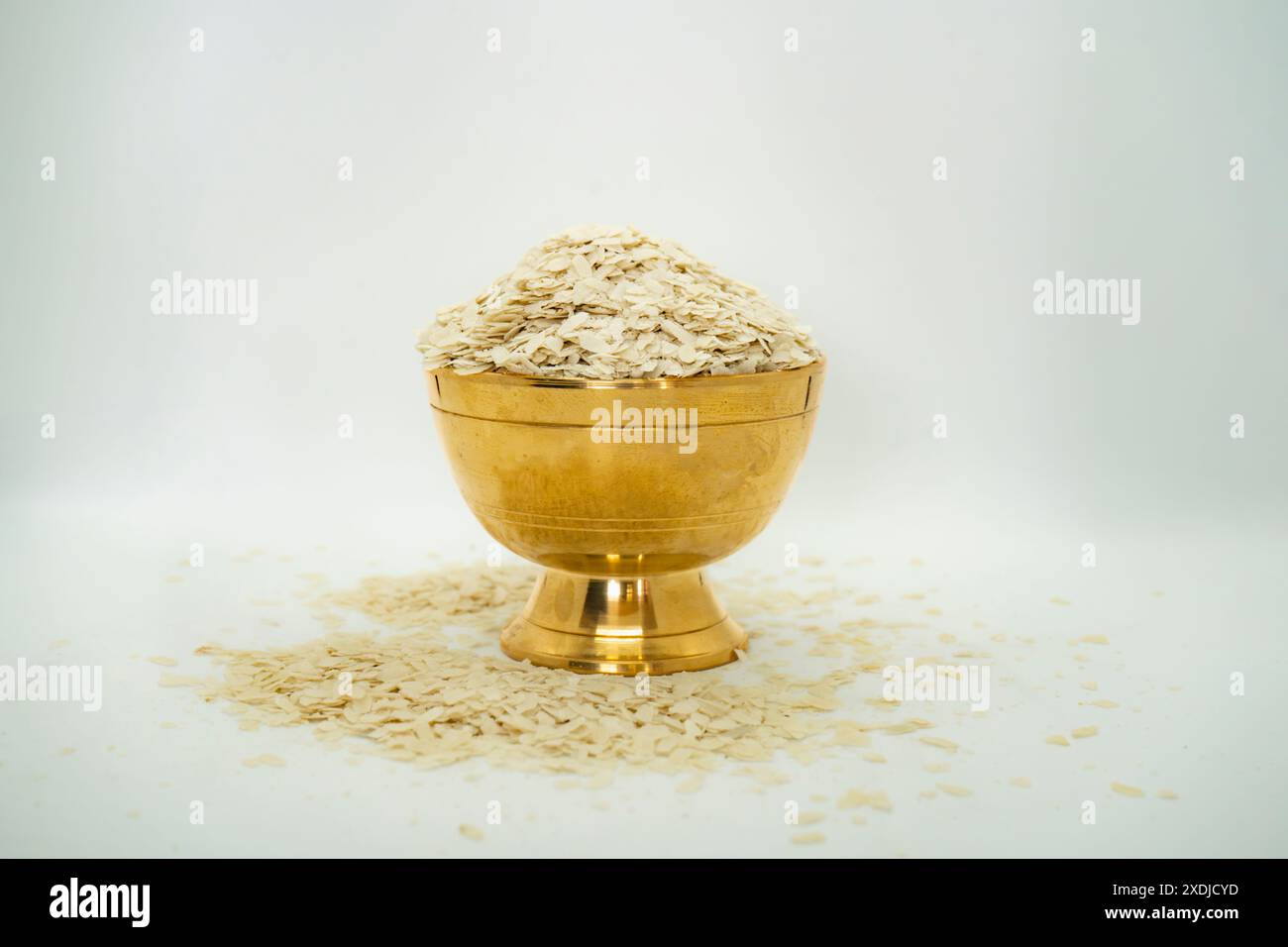 A Copper Bowl Filled with beaten Rice Flakes aka Chiura Chiuda for ...