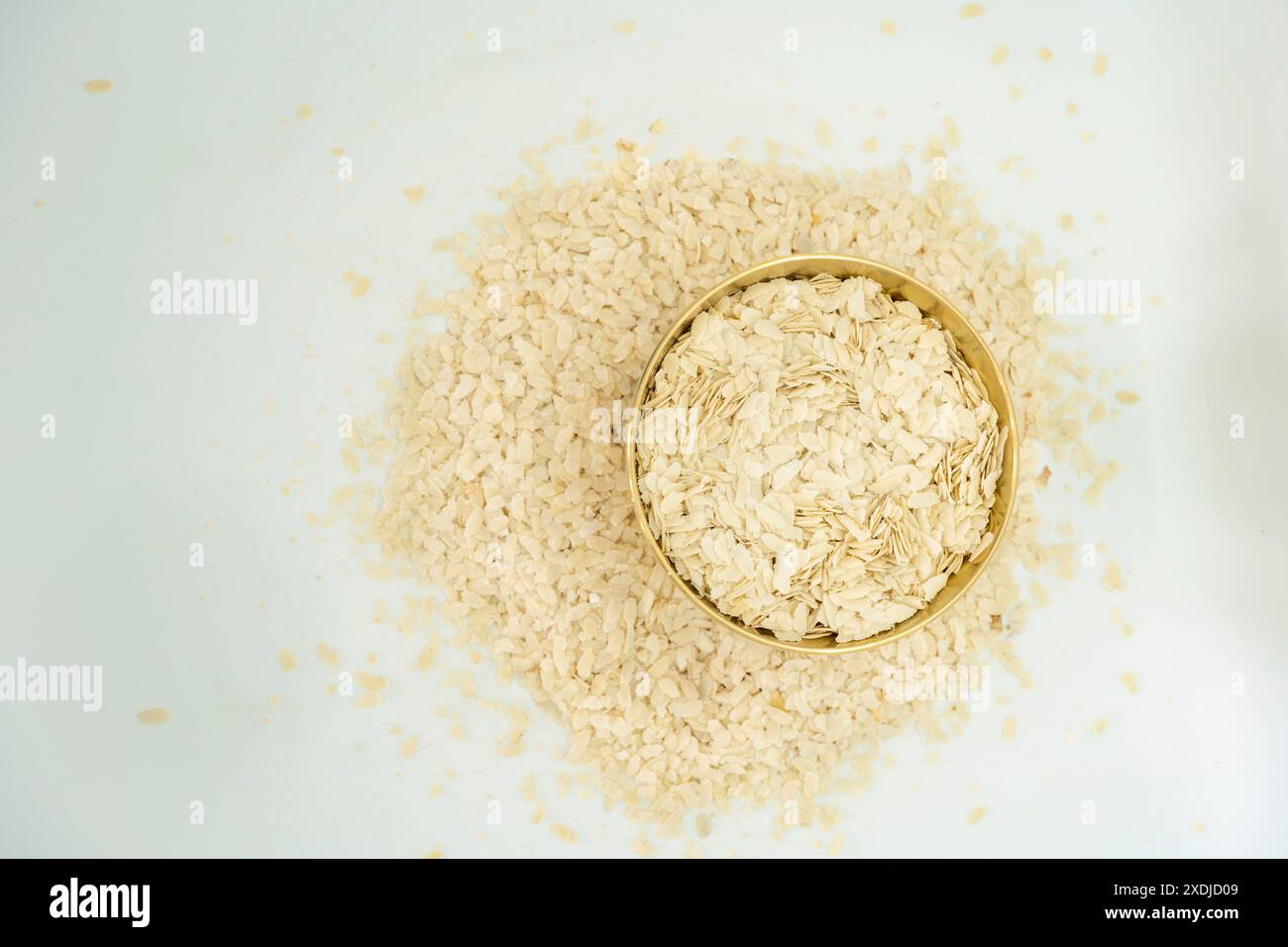 A Copper Bowl Filled with beaten Rice Flakes aka Chiura Chiuda for ...