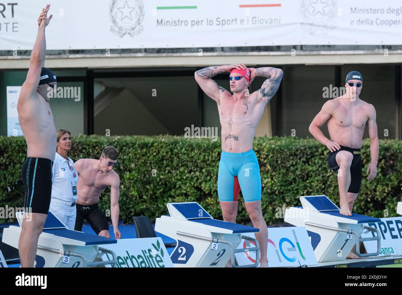Adam Peaty of Great Britain (C) seen during the Men's 50m Breaststroke ...