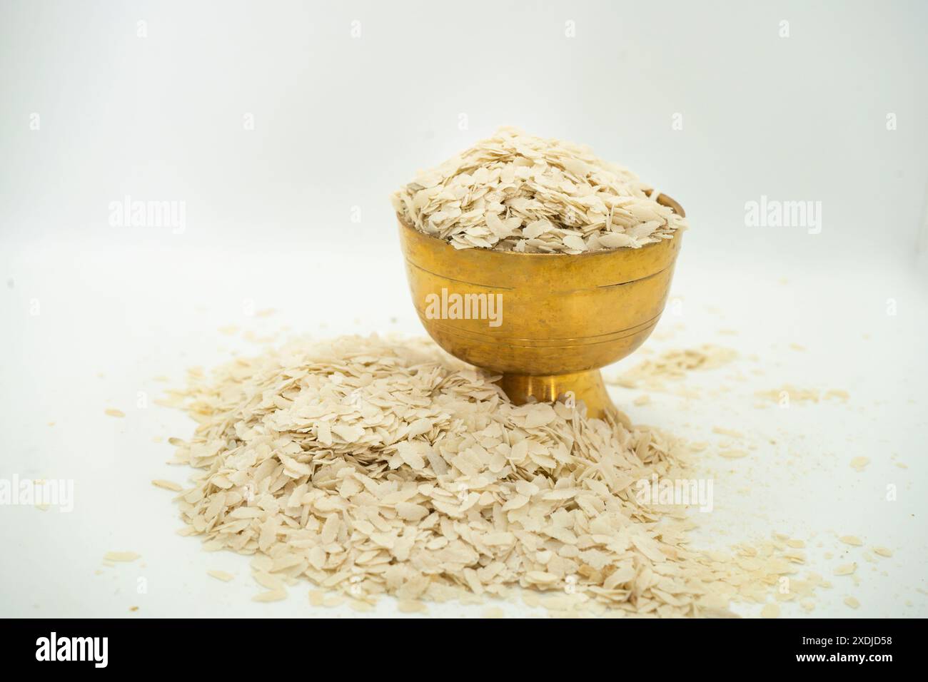 A Copper Bowl Filled with beaten Rice Flakes aka Chiura Chiuda for ...