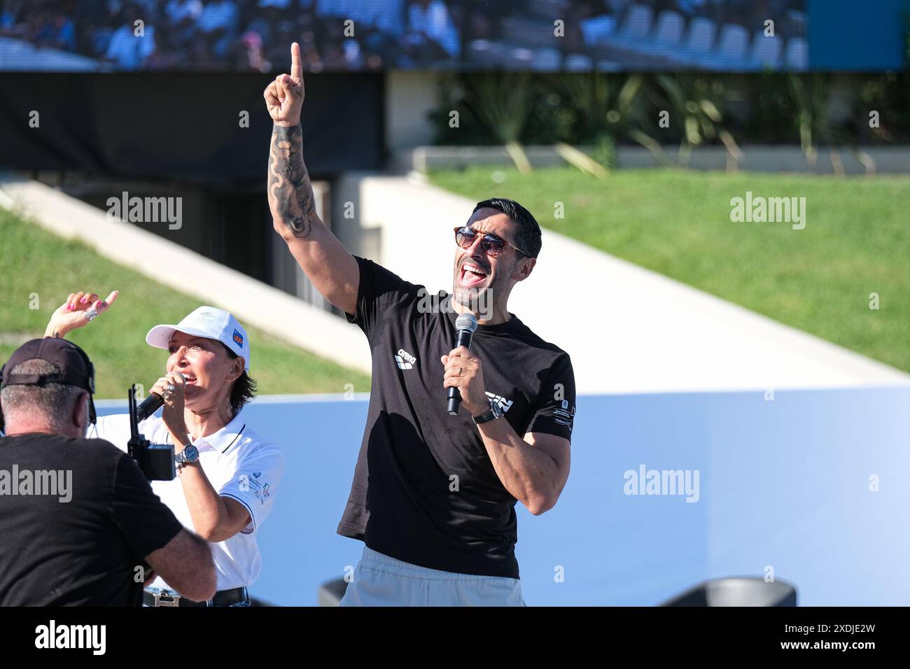 Former swimmer Filippo Magnini presents the International Swimming ...