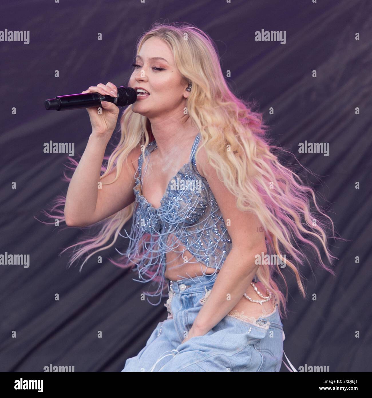 Newport, UK. 23rd June, 2024. Zara Larsson on the main stage at The ...