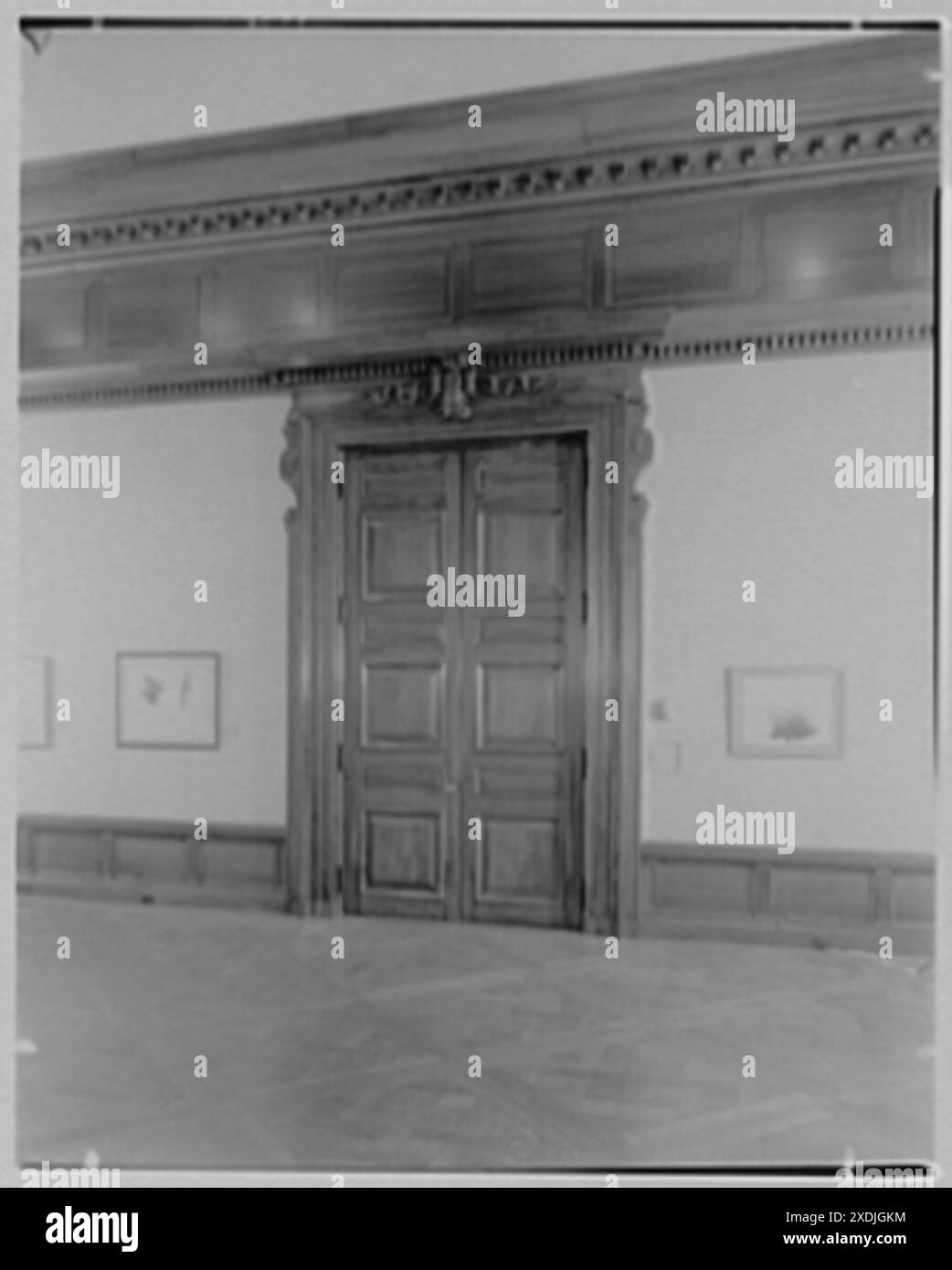 Morgan Library, E. 36th St., New York City. Detail of panelled ...