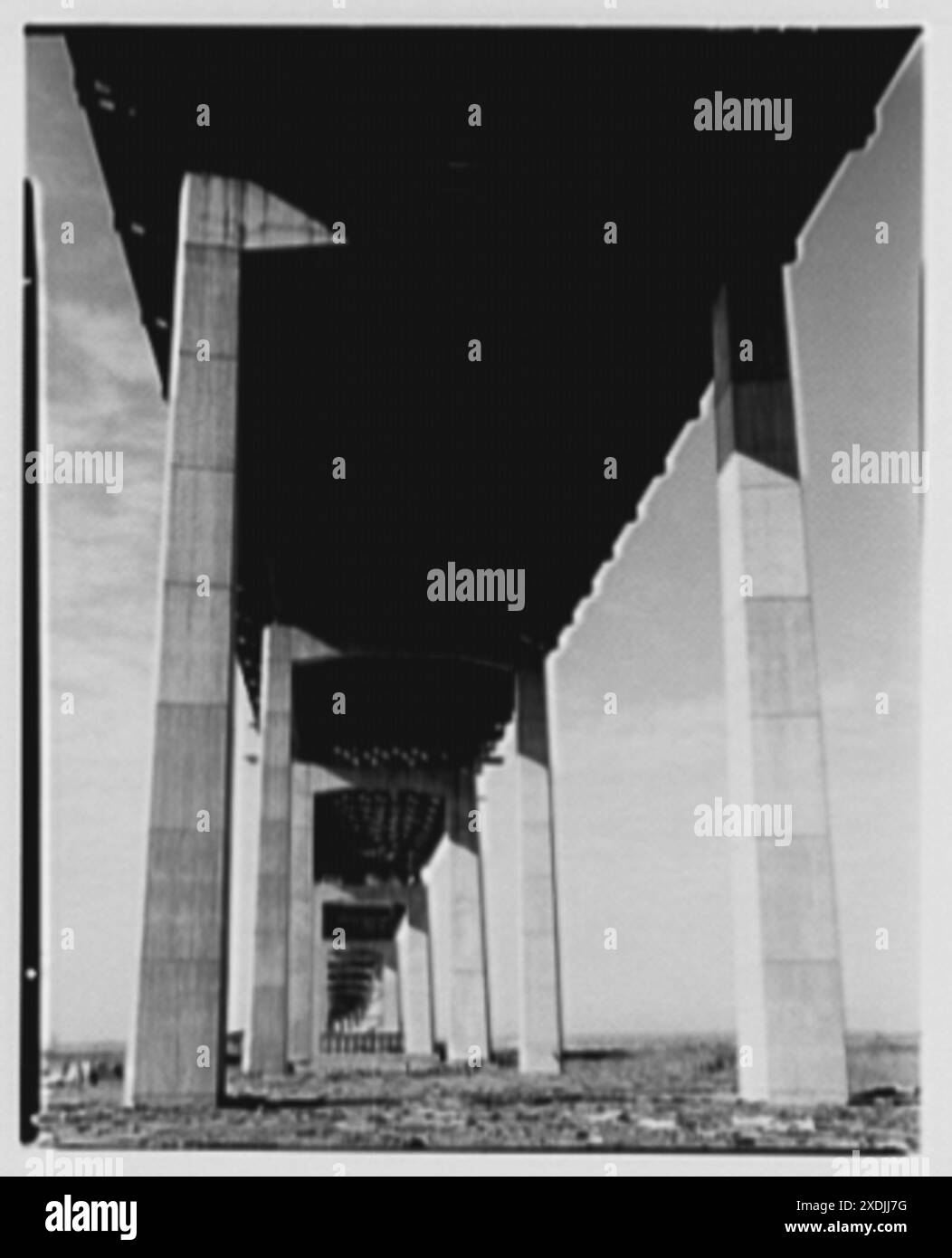 New Jersey Turnpike. Hackensack Run bridge, from center under arches ...