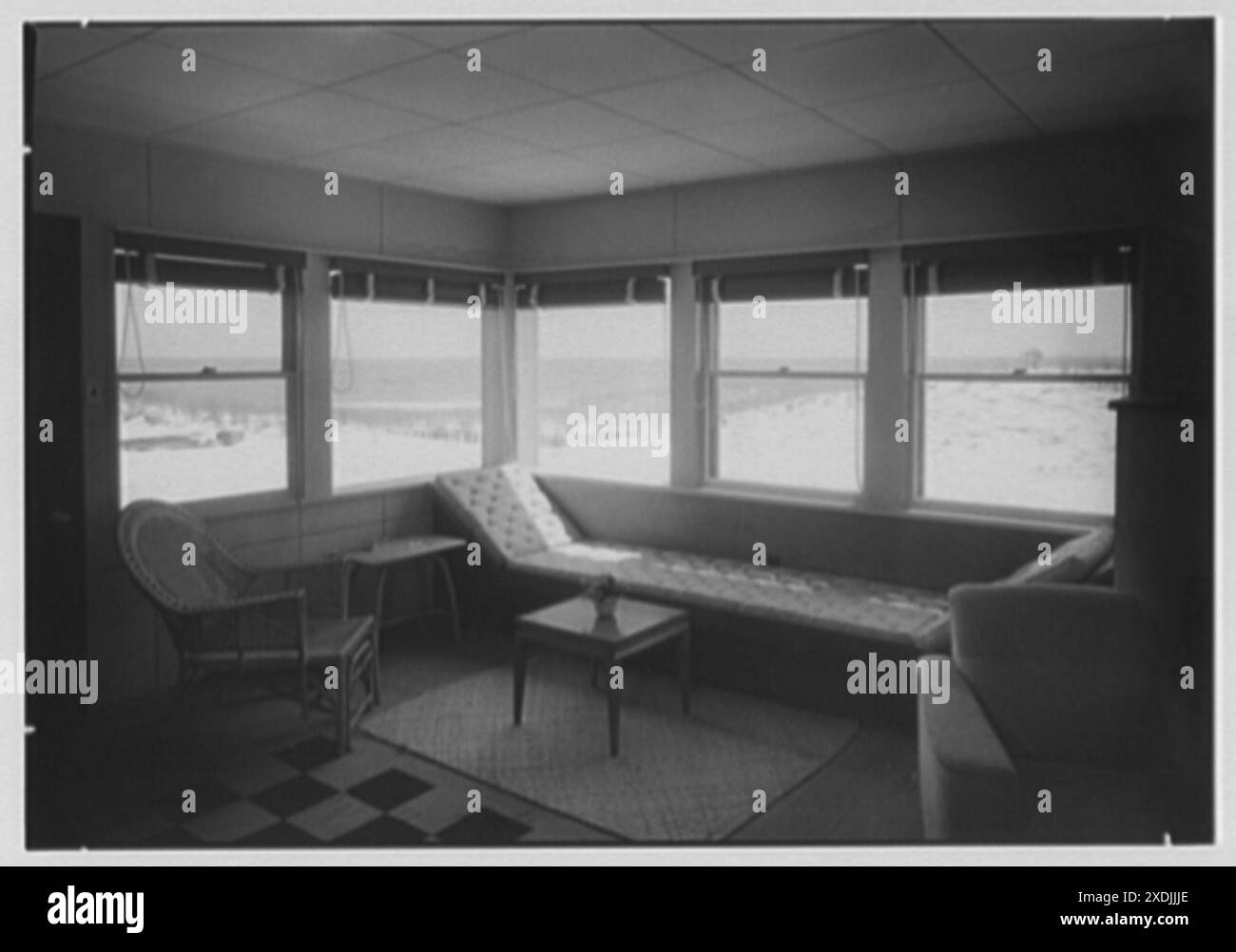 Francis Biddle, residence in Harvey Cedars, New Jersey. Living room, to ...