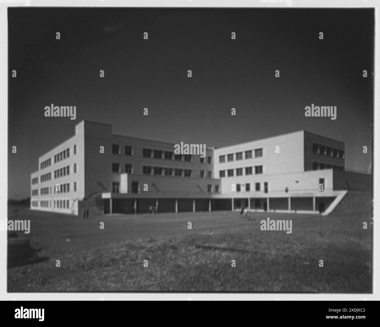 Science Building, Queens College. Exterior from southeast. Gottscho ...