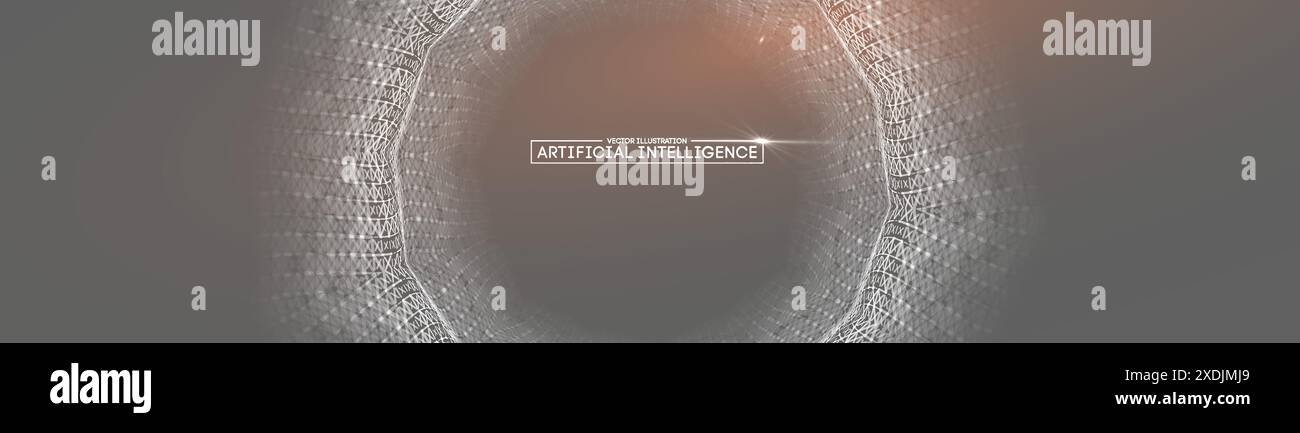 Geometric digital network illustrating artificial intelligence concepts ...