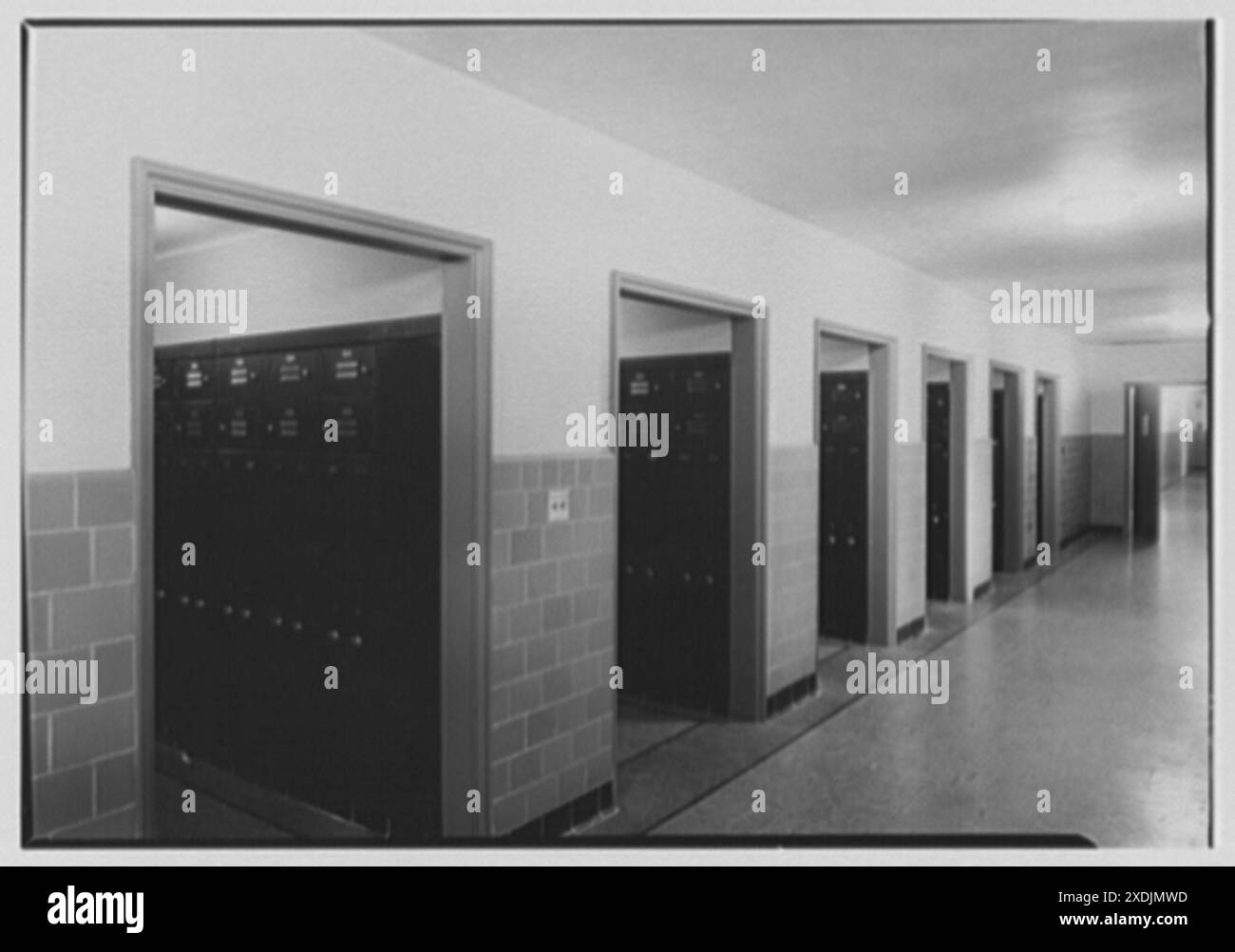 Cardinal Hayes Memorial High School, Grand Concourse, Bronx, New York. Second floor lockers ...