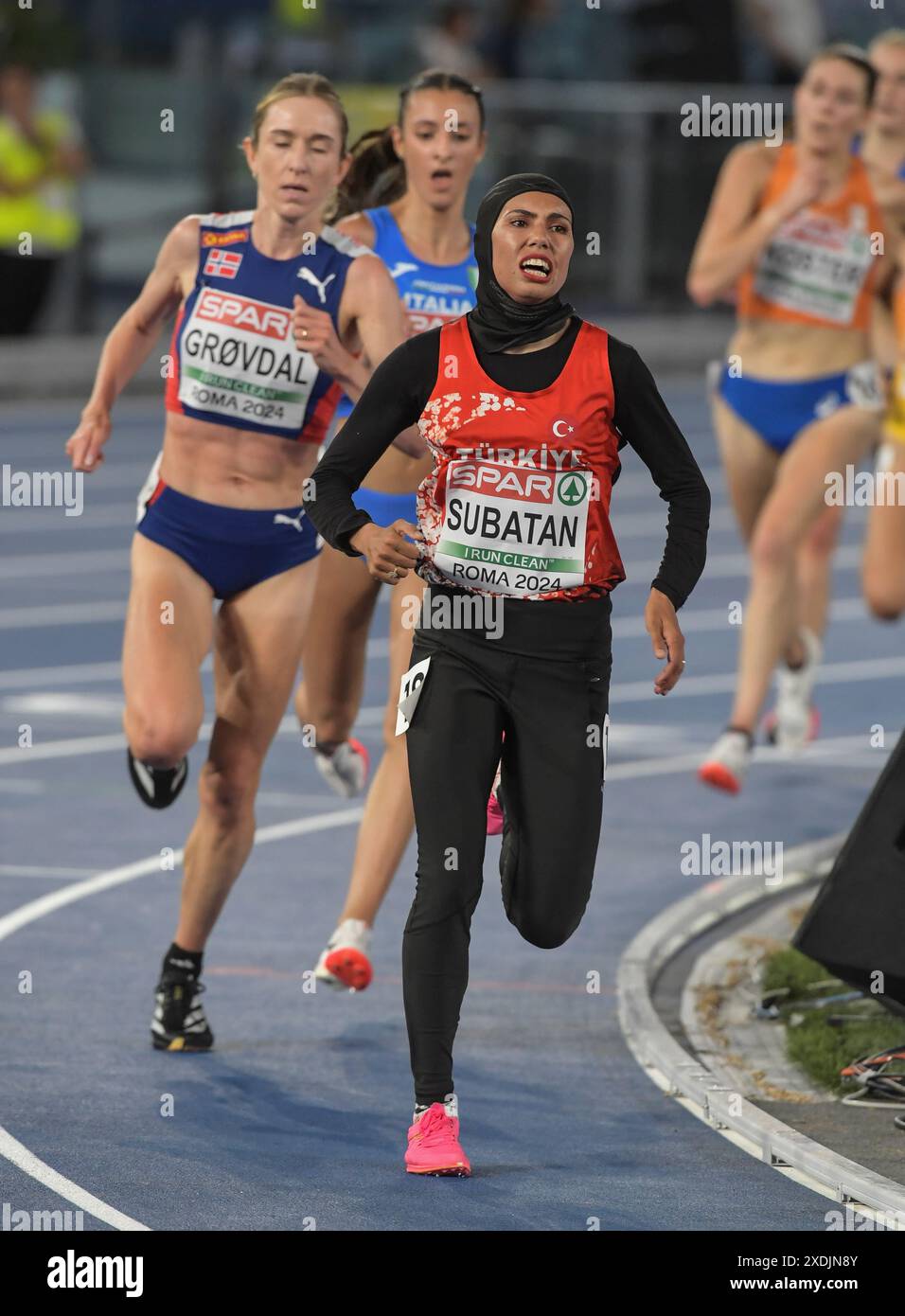 Burcu Subatan of Turkey competing in the womens 5000m at the European Athletics Championships ...