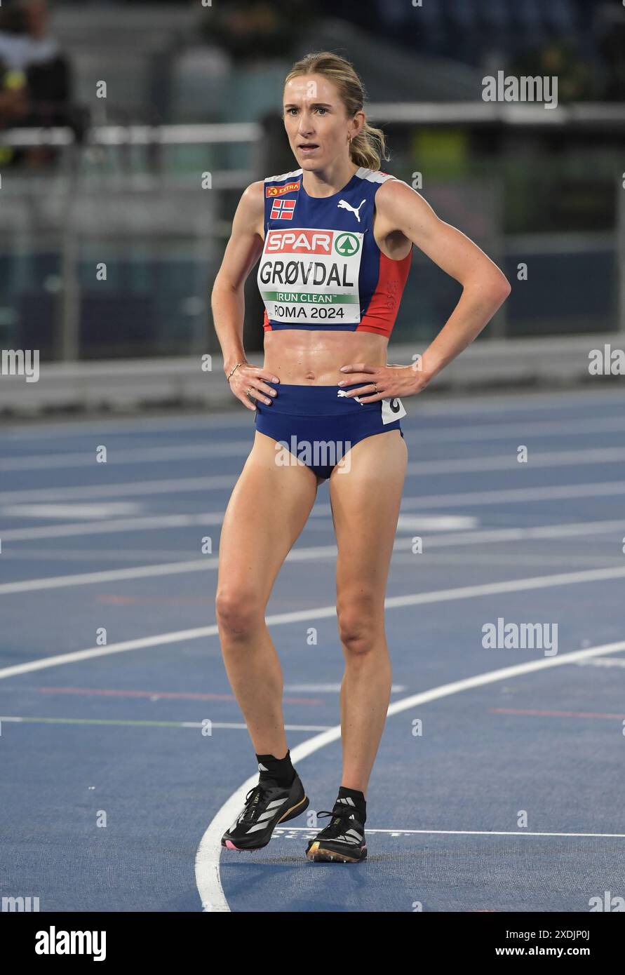 Karoline Bjerkeli Grøvda of Norway competing in the womens 5000m at the ...