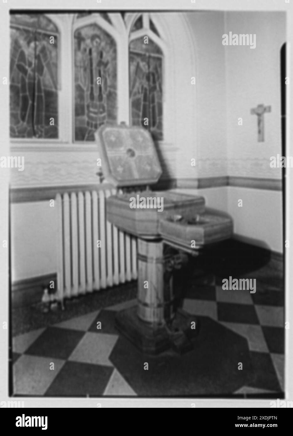 Our Lady Of Mercy Church 2500 Marion Ave Bronx New York Baptismal Font Open Gottscho