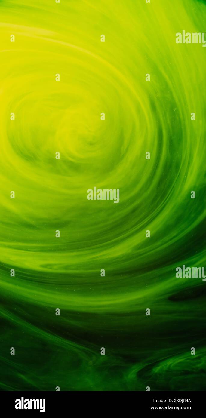 Vortex cloud. Paint water blend. Blur neon green color glowing ...