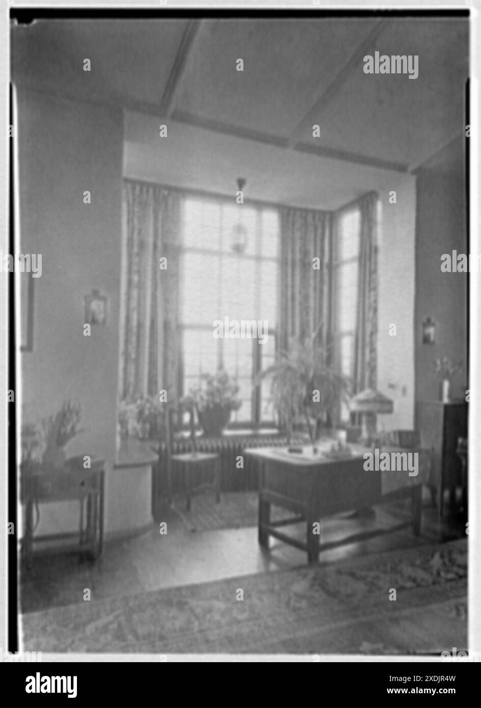 Albert Wilson, residence in Mamaroneck, New York. Bay window, living ...